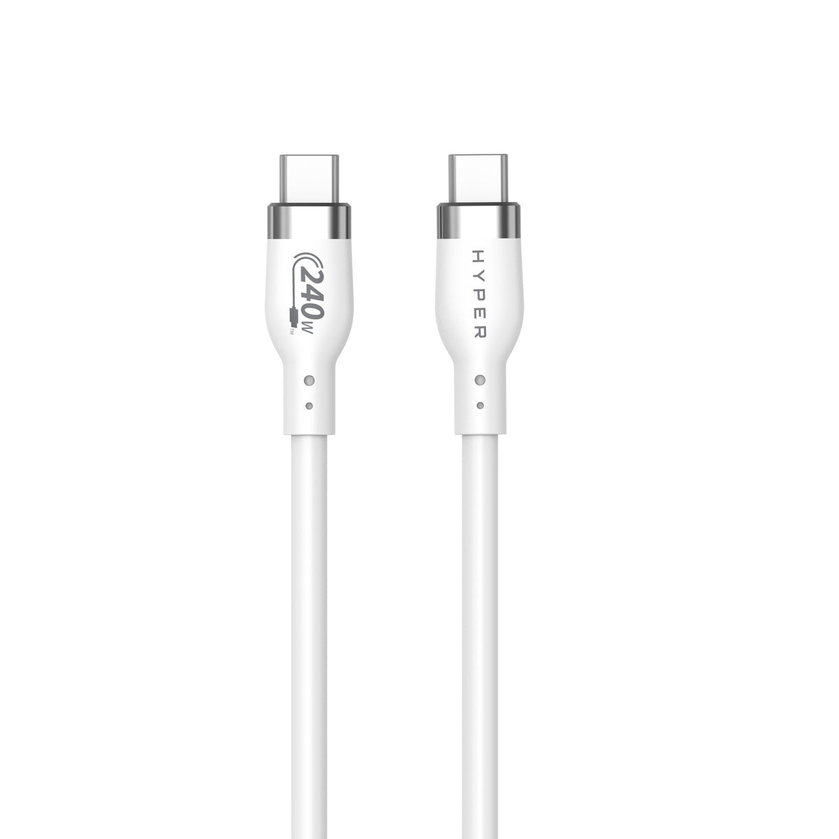 Hyper® HyperJuice 240W Silicone USB-C to USB-C Cable (6ft/2m) - White